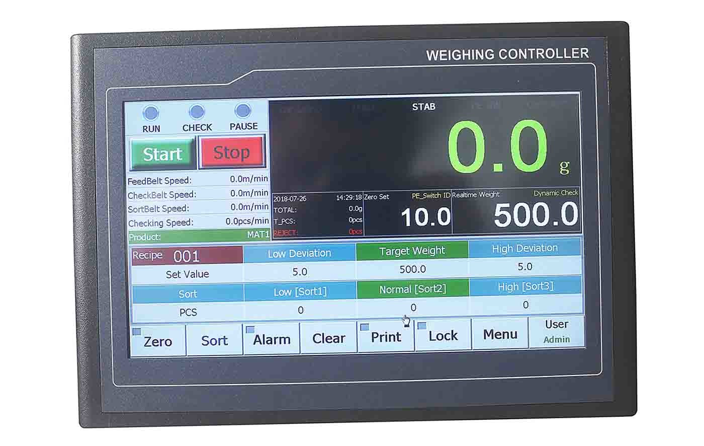 Checkweigher Indicator Controller , Touch Screen Weight Indicator ...