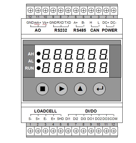 Digital Transmitter Weight Module With RS485 RS232 Modbus RTU Connect With Load Cell